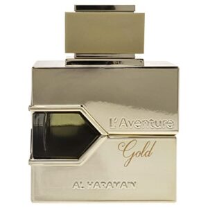 Al Haramain L'Aventure Gold - Arabian Perfume for Women - Long Lasting Perfume for Women - Floral Woody Fragrances - Eau de Parfum for Women - 3.4 oz