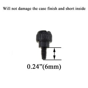 Hahiyo Anodized Aluminum Thumbscrews 6#-32x6 M3.5 Thread Size Large Knurled Head Cage Mounts Hand Tighten Easy Grip Turn Not Damage Short Inside Sturdy Sleek for Computer Case PCI Slot Black 10PCS