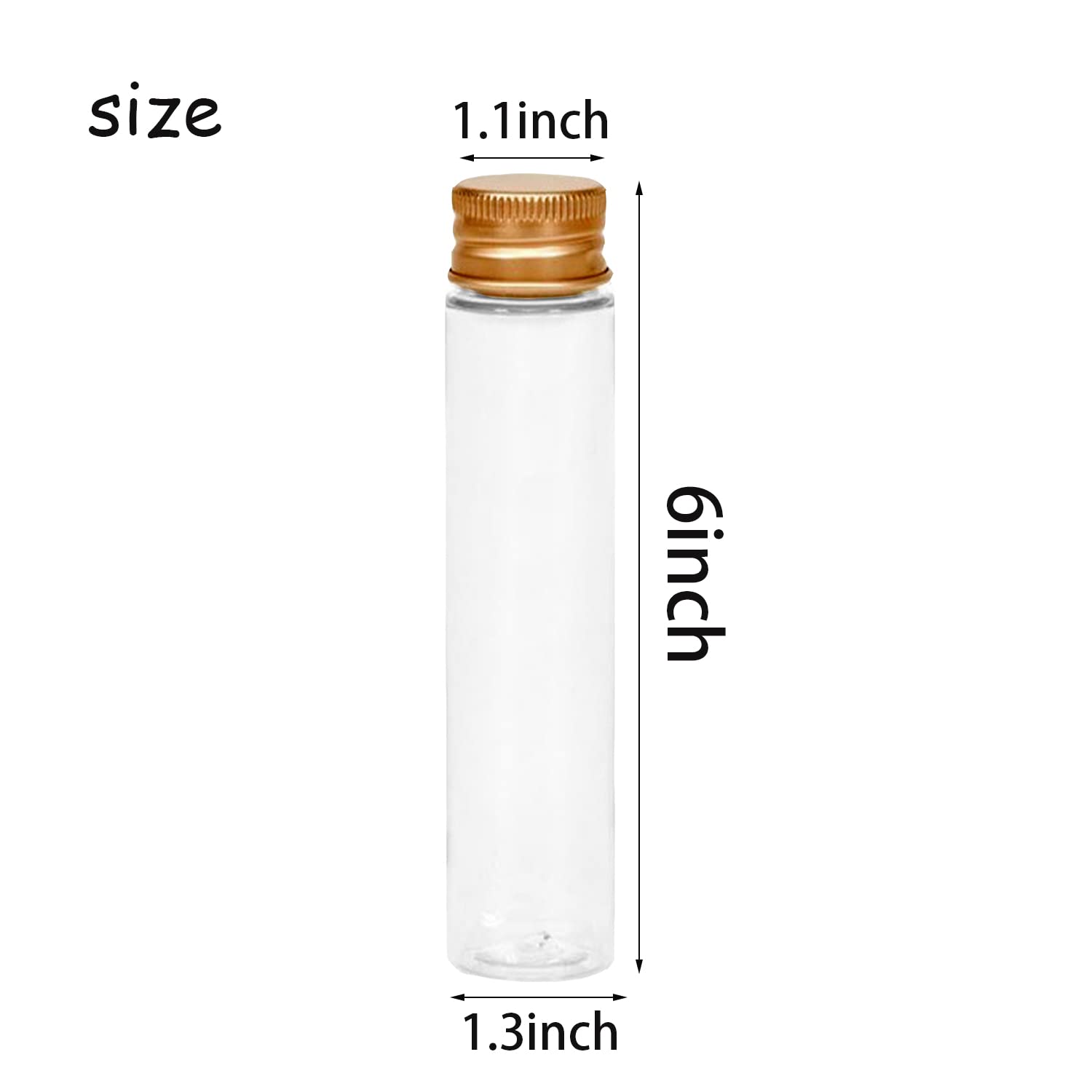 8 Pcs 110ml Plastic Test Tubes 33 x 152mm Clear Flat Test Tubes with Screw Caps for Scientific Experiments, Bath Salts, Candy Storage, Party Favors