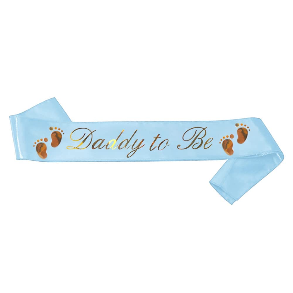 Daddy to Be Sash for Baby Shower- Blue w/Gold Lettering Baby Gender Reveal Ideas Boy Ideas Dad Diaper Party Favor New Father Gift Daddy Father Prince Decorations Dadchelor Baby Gifts Little Man