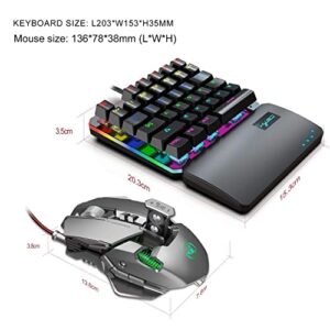 Keyboards One Handed Mechanical Gaming Keyboard And Programmable Mouse Combo USB Wired Gaming Keypad And LED Backlit Mouse For LOL/PUBG/Wow/Dota/OW