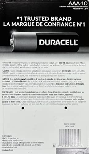 Duracell - CopperTop AAA Alkaline Batteries - Long Lasting, All-Purpose Triple A Battery for Household and Business - 40 Count