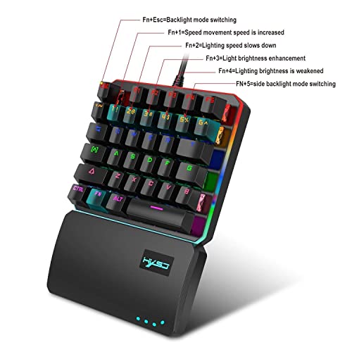 Keyboards One Handed Mechanical Gaming Keyboard And Programmable Mouse Combo USB Wired Gaming Keypad And LED Backlit Mouse For LOL/PUBG/Wow/Dota/OW