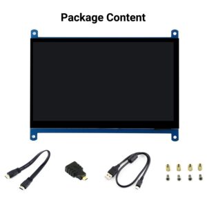 waveshare [Latest Version] Raspberry Pi 4 Display 7inch Capacitive Touch Screen LCD Monitor for Raspberry Pi 400 4 3 Model B Supports All Versions of Raspberry Pi Windows Capacitive