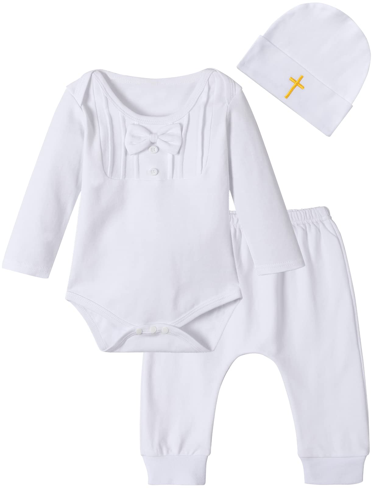 COSLAND Baby Boy Baptism Outfit Christening Clothing 0-3 Months, White