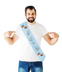 daddy to be sash for baby shower- blue w/gold lettering baby gender reveal ideas boy ideas dad diaper party favor new father gift daddy father prince decorations dadchelor baby gifts little man