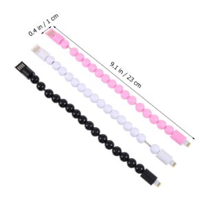 USB Charging Bracelet Beaded Cable: 3pcs compitable for Smart Bracelet Charger Data Cable Charger Cord Elegant Beaded Bracelet for Home Office Car