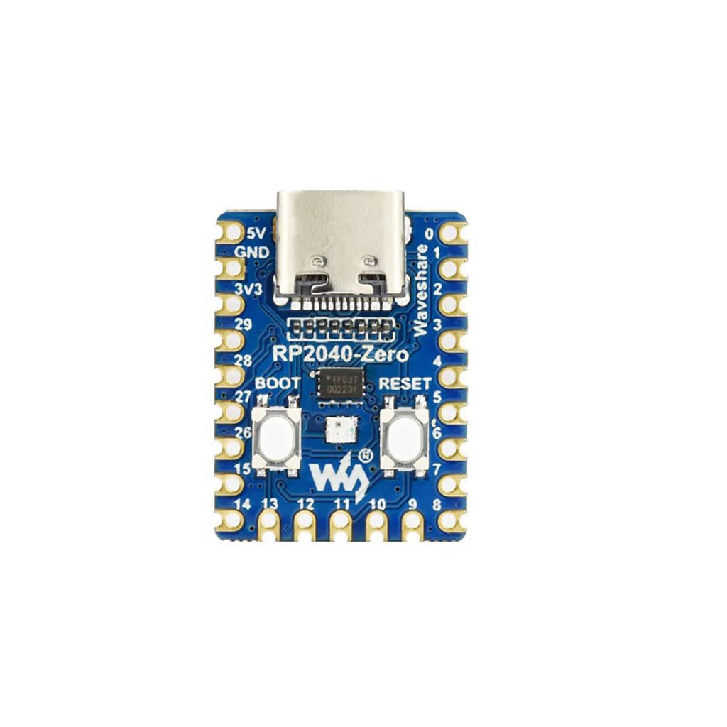 Coolwell RP2040-Zero Based On Raspberry Pi Microcontroller RP2040, Low-Cost, High-Performance Pico-Like MCU Board, USB-C Connector with Pre-soldered Header