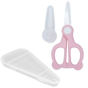 portable feeding aid scissors ceramic food supplement scissors with scissors cover storage box for supplies household()