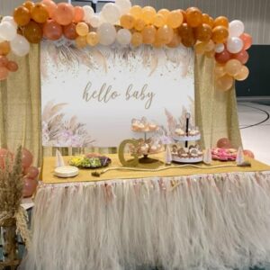 Mocsicka Boho Baby Shower Backdrop for Girl Floral Baby Girl Baby Shower Background Pink Pampas Grass It's a Girl Baby Shower Party Cake Table Decoration Photo Booth Props (7x5ft)