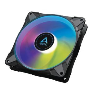 arctic p14 pwm pst a-rgb - pc fan, 140mm pwm case fan, optimised for static pressure, semi-passive: 200–1900 rpm (0 rpm <5%), 5v 3 pin a-rgb led, single fan - black