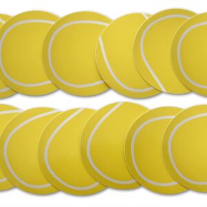 Novel Merk Tennis Sports Ball Vinyl Stickers - 2” Round Individual Decals for Laptop, Water Bottle, Phone, Party Favors, & Decor - Adheres to Clean Surfaces Waterproof & Repositionable (20)