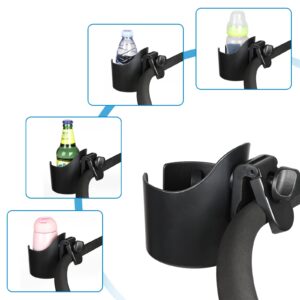 Accmor Universal Stroller Cup Holder, Cup Holder for Stroller, Bike, Walker, Wheelchair, Scooter, Drinks Holder Fits Large Size Cups Bottles,Black