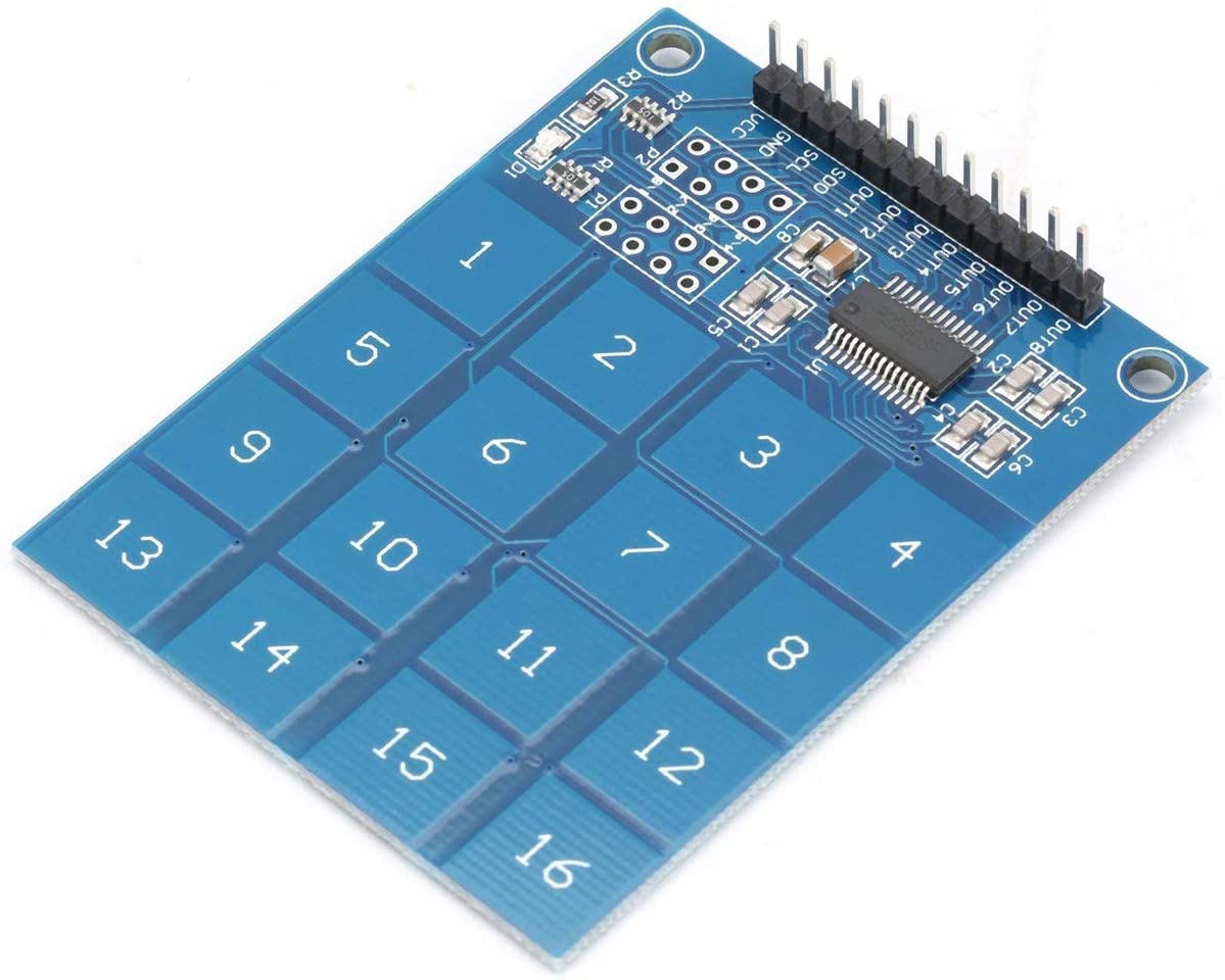 RedTagCanada TTP229 2.4V-5.5V 16 Channel Digital Capacitive Switch Touch Sensor Keypad Module IC for Arduino Board Electronic DIY Tool, Blue