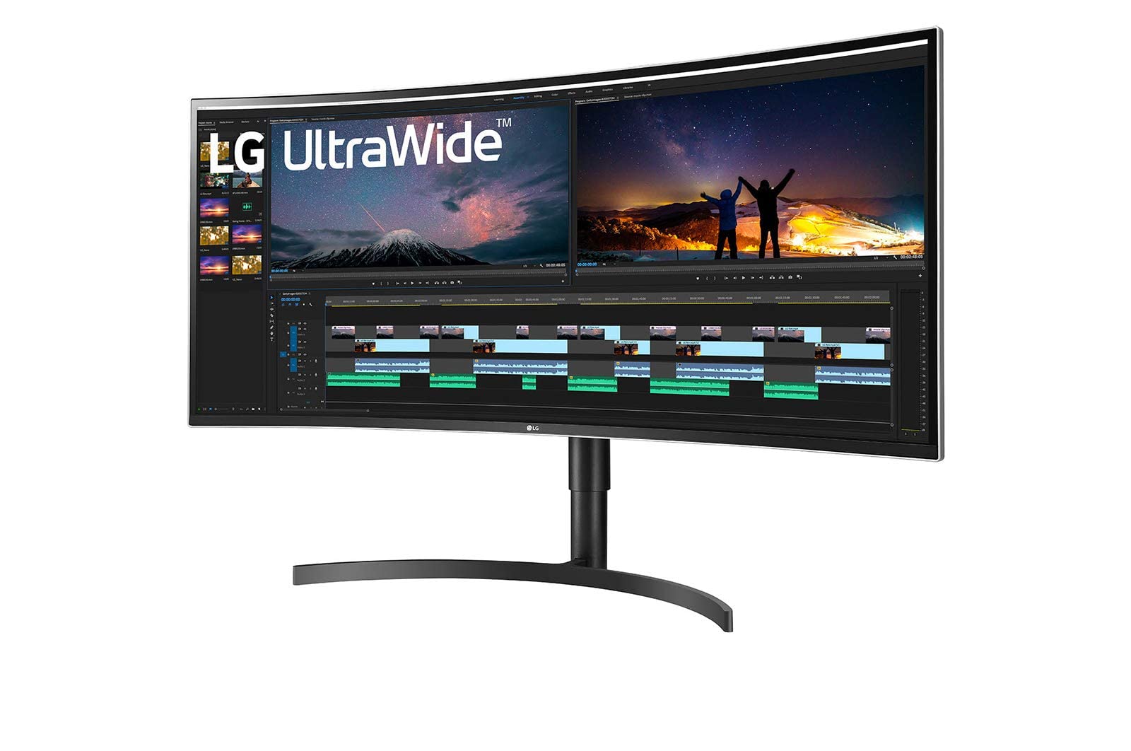 LG 38” QHD+ IPS Curved UltraWide Monitor (3840x1600) with HDR10, Dynamic Active Sync, Black Stabilizer, Flicker Safe, Reader Mode, Onscreen Control & Ergonomic Design (38BN75C-B) (Renewed)