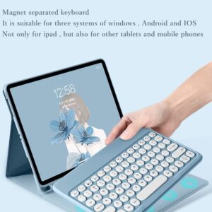 Color Keyboard for Samsung Galaxy Tab S8 11'' 2022 / S7 2020 11 Inch Keyboard Case Cute Round Key Wireless Detachable Bluetooth Keyboard Cover with S Pen Holder (MintGreen)