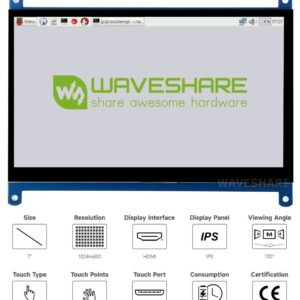 waveshare [Latest Version] Raspberry Pi 4 Display 7inch Capacitive Touch Screen LCD Monitor for Raspberry Pi 400 4 3 Model B Supports All Versions of Raspberry Pi Windows Capacitive