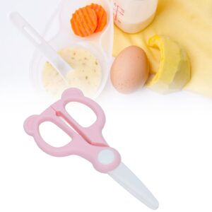 Portable Feeding Aid Scissors Ceramic Food Supplement Scissors with Scissors Cover Storage Box for Supplies Household()