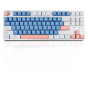 MOLGRIA Keycaps Dreams, 129 Set Blue Pink Dreamland Keycaps for Gaming Keyboard, PBT Cherry Profile Dye Sublimation Keycap for Gateron Kailh Cherry MX 104/87/74/61 60 Keyboard