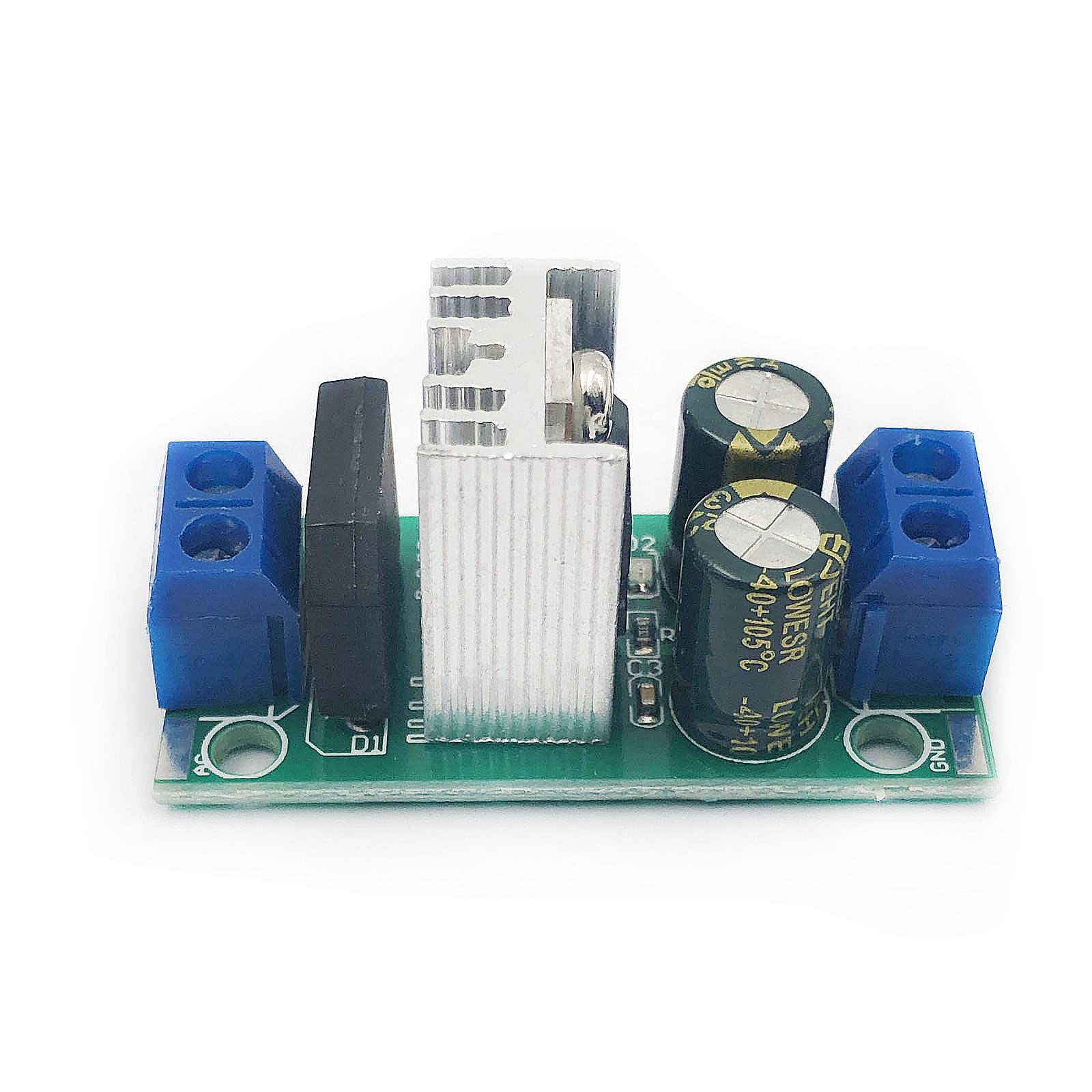 FainWan 2PCS Three Terminal Voltage Regulator Module LM7812 DC or AC to DC 12V Output 1.2A Max Power Supply Module Terminal and 5x2 Pins Output