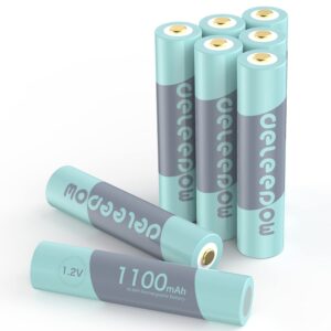 deleepow 8-pack aaa rechargeable batteries, 1100mah high capacity ni-mh triple a battery, recharge up to 1200