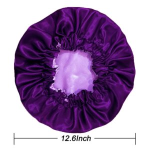 2 Pcs Silk Bonnet for Sleeping Satin Bonnet Double Layer Hair Bonnet for Curly Hair Comforable Satin Hair Wrap Reversible Sleep Cap