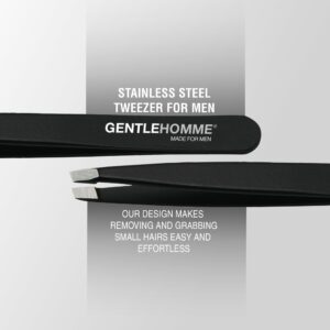 Gentlehomme Tweezer for Men's Eyebrows & Beard - Professional Stainless Steel - Precise for Facial Hair & Eyebrows