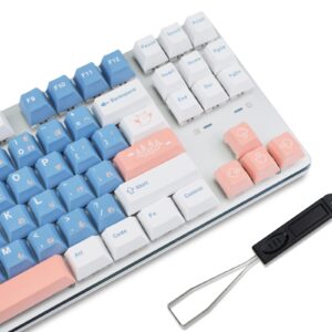 MOLGRIA Keycaps Dreams, 129 Set Blue Pink Dreamland Keycaps for Gaming Keyboard, PBT Cherry Profile Dye Sublimation Keycap for Gateron Kailh Cherry MX 104/87/74/61 60 Keyboard