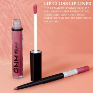 AMY'S DIARY 2pcs Matte Red Lip Liner and Lipstick Makeup Set, Liquid Lipstick 24H and Lip Liner Set Matt Liquid Lips Make Up Waterproof Long Lasting Lipstick Matte Kit with Lip liners kit (07)