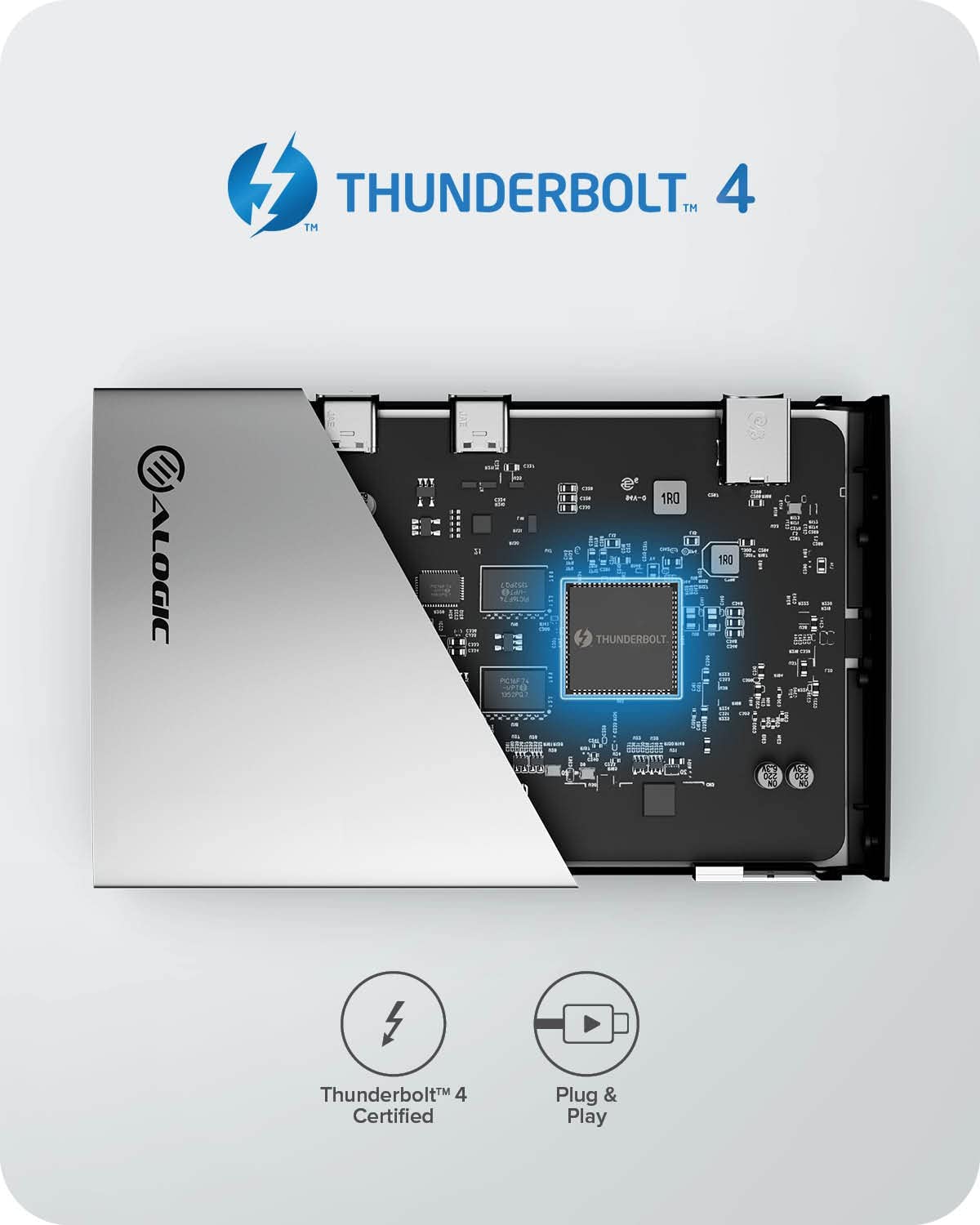 Alogic TB4H3TB Thunderbolt 4 Blaze Dock Compact Hubtriplethunderbolt Output