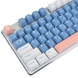 molgria keycaps dreams, 129 set blue pink dreamland keycaps for gaming keyboard, pbt cherry profile dye sublimation keycap for gateron kailh cherry mx 104/87/74/61 60 keyboard