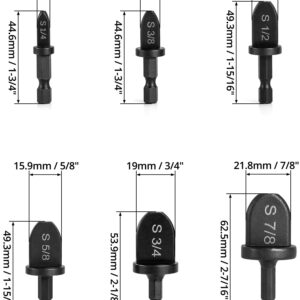 QWORK HVAC Repair Kit Air Conditioner Copper Pipe Expander Expansion Tool Manual Copper Tube Expander Drill Bit Soft Copper Pipe Tool Drill Bit Contains 1/4'', 3/8'', 1/2'', 5/8'', 3/4", 7/8" Bit