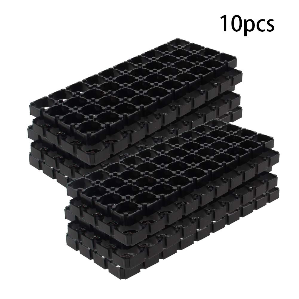 Bettomshin 10Pcs 4x10 Cell Spacer 18650 Lithium Battery Plastic Holder Bracket for DIY Battery Pack 18.5mm Hole Dia