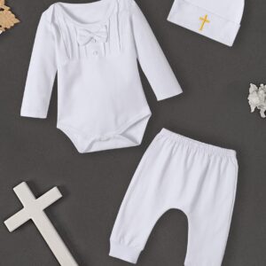 COSLAND Baby Boy Baptism Outfit Christening Clothing 0-3 Months, White