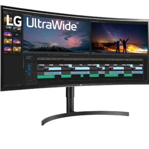 LG 38” QHD+ IPS Curved UltraWide Monitor (3840x1600) with HDR10, Dynamic Active Sync, Black Stabilizer, Flicker Safe, Reader Mode, Onscreen Control & Ergonomic Design (38BN75C-B) (Renewed)