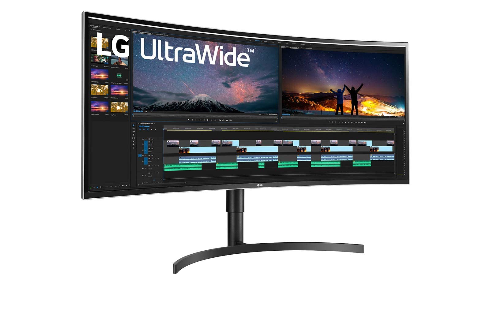 LG 38” QHD+ IPS Curved UltraWide Monitor (3840x1600) with HDR10, Dynamic Active Sync, Black Stabilizer, Flicker Safe, Reader Mode, Onscreen Control & Ergonomic Design (38BN75C-B) (Renewed)