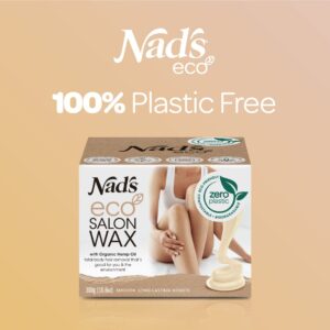 Nad's Professional Microwaveable Hard Stripless Wax - Plastic-Free, Vegan, 300g with Wooden Spatula