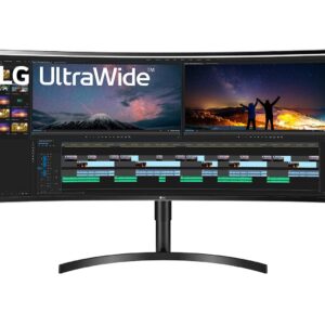 LG 38” QHD+ IPS Curved UltraWide Monitor (3840x1600) with HDR10, Dynamic Active Sync, Black Stabilizer, Flicker Safe, Reader Mode, Onscreen Control & Ergonomic Design (38BN75C-B) (Renewed)