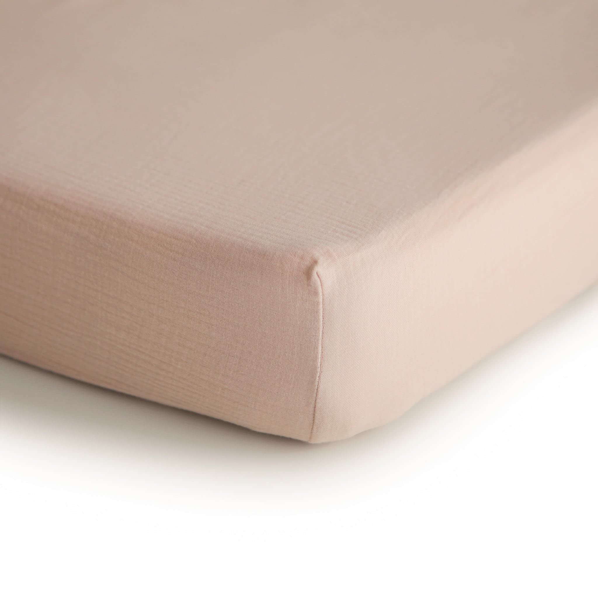 mushie Extra Soft Muslin Fitted Mini Crib Sheet | 24"x 38" (Blush)