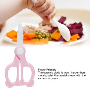 Portable Feeding Aid Scissors Ceramic Food Supplement Scissors with Scissors Cover Storage Box for Supplies Household()