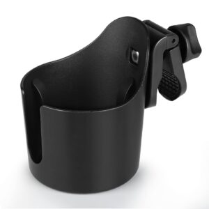 accmor universal stroller cup holder, cup holder for stroller, bike, walker, wheelchair, scooter, drinks holder fits large size cups bottles,black