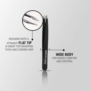 Gentlehomme Tweezer for Men's Eyebrows & Beard - Professional Stainless Steel - Precise for Facial Hair & Eyebrows