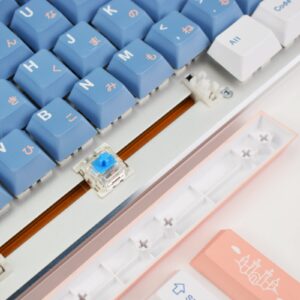 MOLGRIA Keycaps Dreams, 129 Set Blue Pink Dreamland Keycaps for Gaming Keyboard, PBT Cherry Profile Dye Sublimation Keycap for Gateron Kailh Cherry MX 104/87/74/61 60 Keyboard