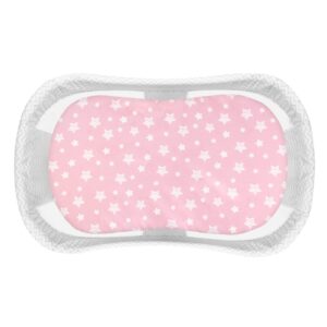 Bassinet Sheet, 33" X 17" Flexible for Different Cradle and Bassinet Mattress, Soft Breathable Universal Sheet for Rectangle, Oval, Hourglass Bassinet Mattress, Pink Star