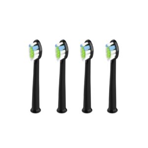 hanasco sonic electric toothbrush replacement heads pack of 4 （black）