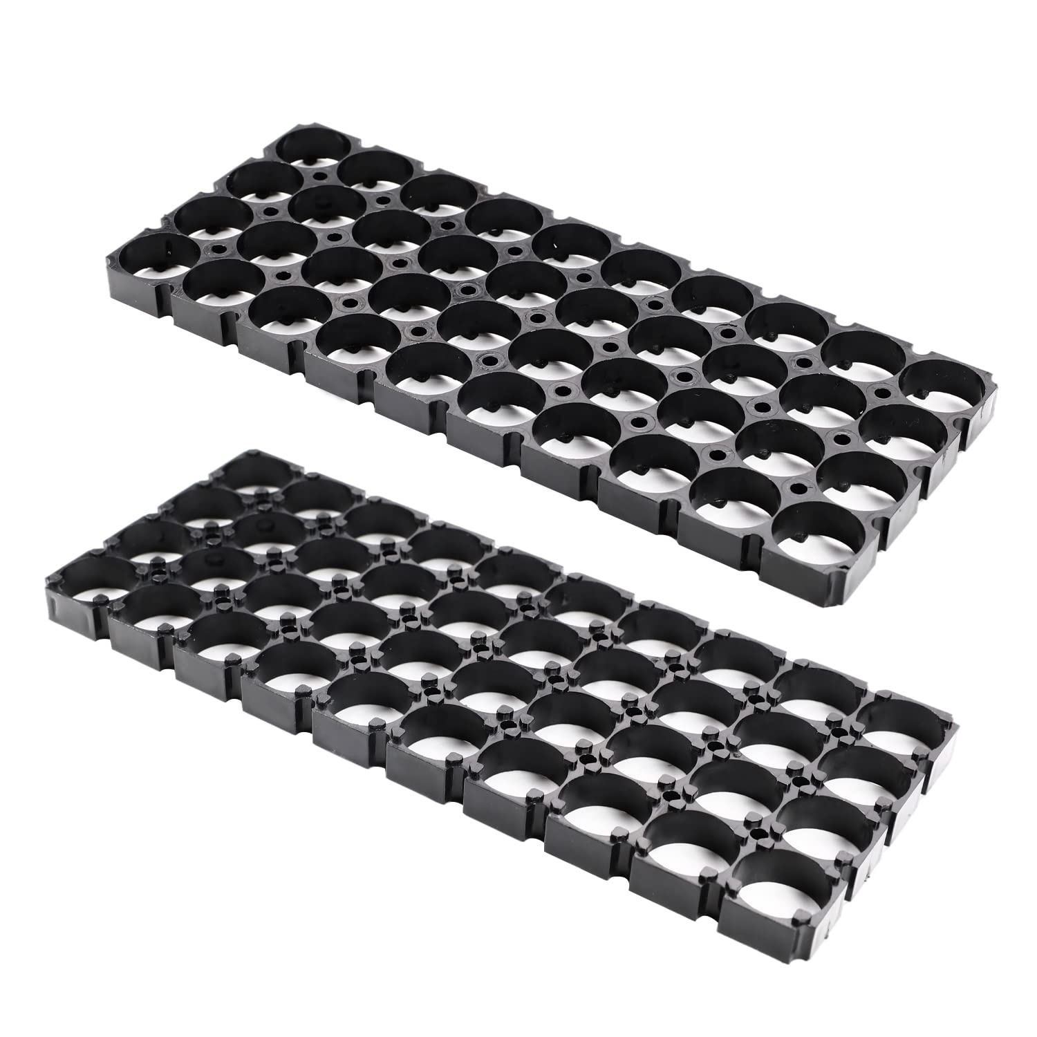 Bettomshin 10Pcs 4x10 Cell Spacer 18650 Lithium Battery Plastic Holder Bracket for DIY Battery Pack 18.5mm Hole Dia