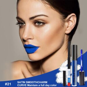 AMY'S DIARY 2pcs Blue Matte Lip Liner and Lipstick Makeup Set, Liquid Lipstick 24H and Lip Liner Set Matt Liquid Lips Make Up Waterproof Long Lasting Lipstick Matte Kit with Lip liner (08)