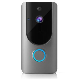 hd smart wireless video doorbell camera wifi with motion detector, doorbell security camera, 2.4ghz wifi, free cloud storage, night vision, two-way audio, real-time video, for ios & android (doorbell)