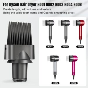 Wide Tooth Comb Attachment For Dyson Supersonic Hair Dryer HD01 HD02 HD03 HD04 HD08, Part No. 969748-01, (Not Suitable for Curling Irons)