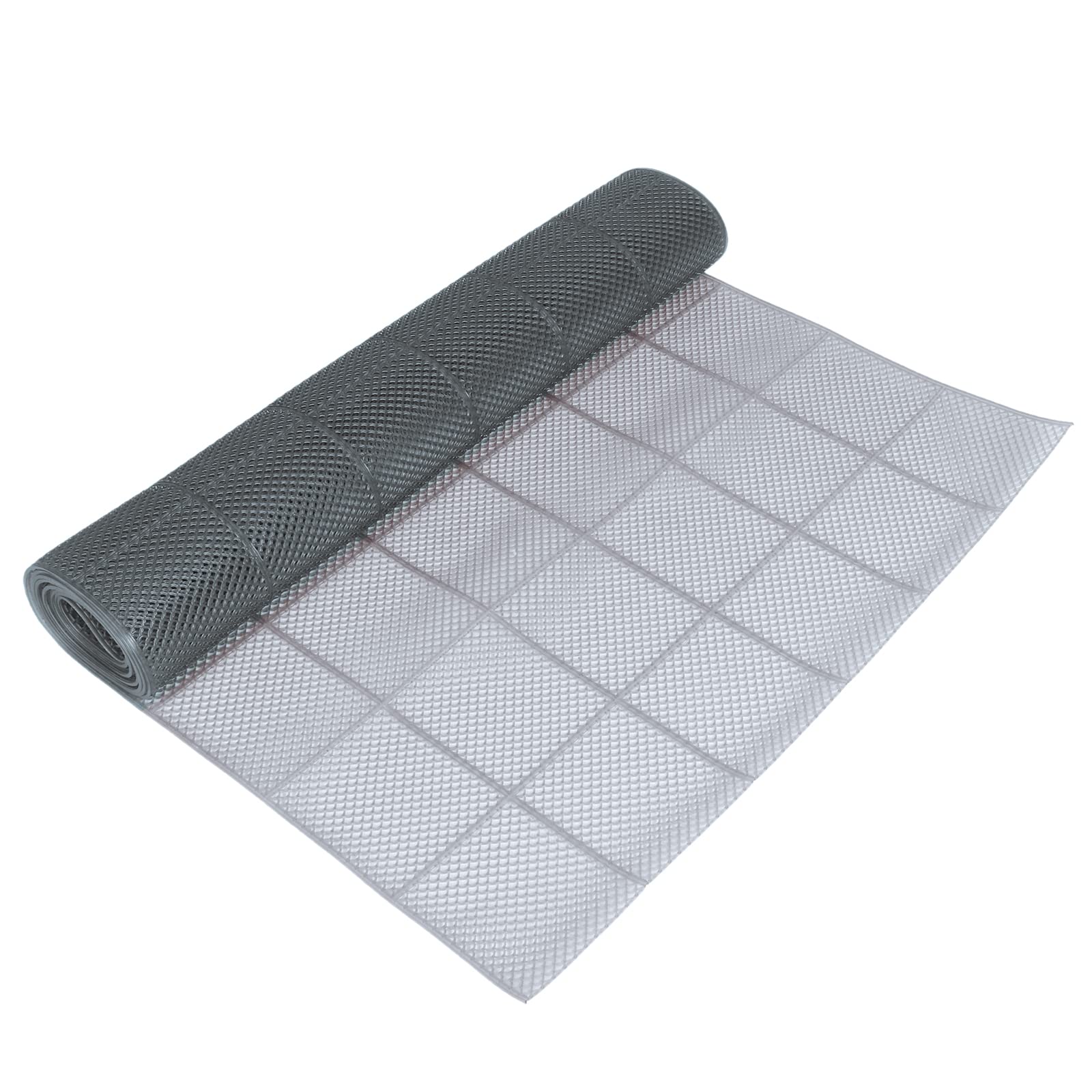 tonchean Non-Slip Drainage Floor Mat 3x12 Ft Commercial Wet Area Mats for Indoor Outdoor PVC Kitchen Anti-Fatigue Drainage Matting Restaurant Bar Flooring Mat with Holes for Swimming Pool Shower Grey